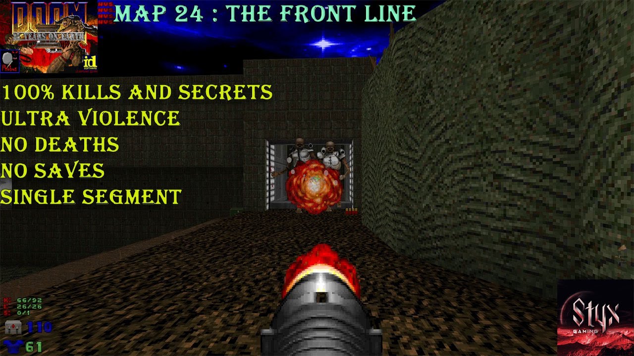 Doom 2 : 25 Years on Earth Map 24 - The Front Line ( Ultra Violence 100 ...