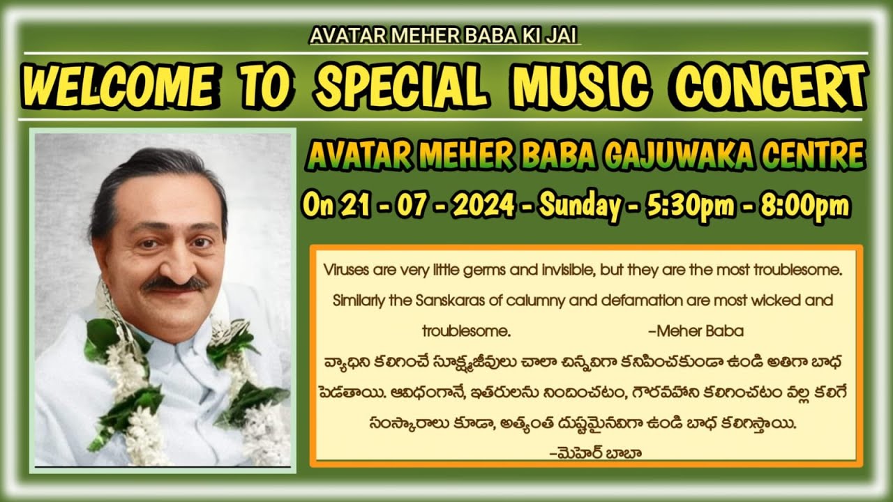 WELCOME TO SPECIAL MUSIC CONCERT - AMB GAJUWAKA CENTRE(MEHER - MANN ...