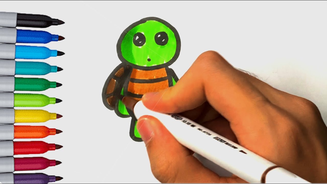 How To Draw Chibi Turtle | Kids Drawing | Draw Tutorial - YouTube