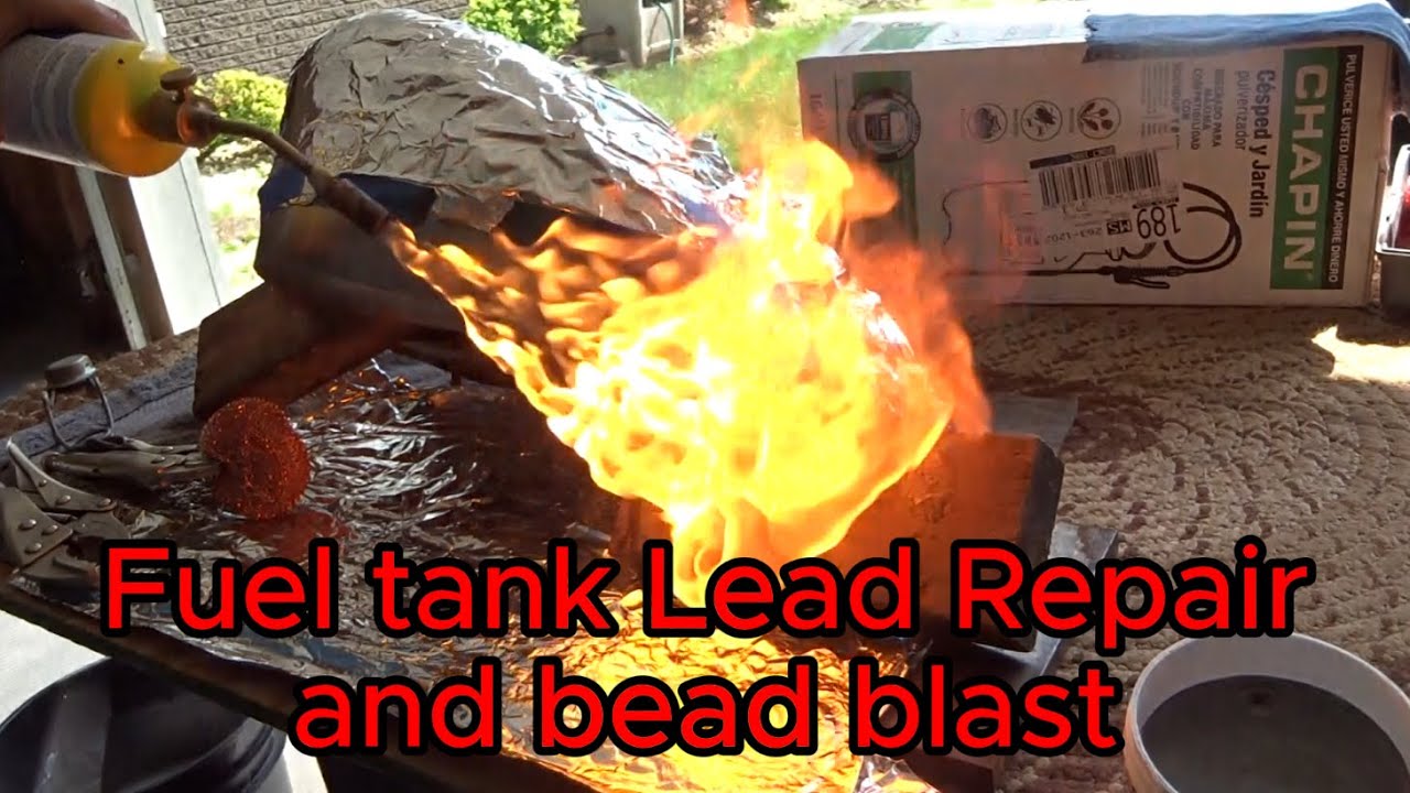 LEAD filling repair on my Harley iron head Sportster motorcycle gas ...