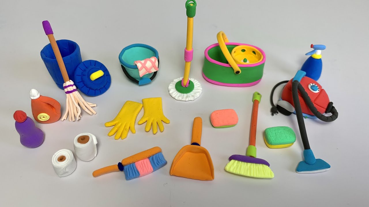 Easy DIY Miniature Cleaning Set| DIY How To Make Polymer Clay Cleaning ...