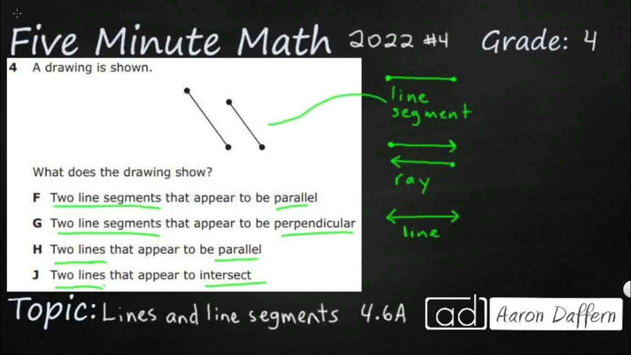 4th Grade STAAR Practice Lines and Line Segments (4.6A - #4) - YouTube