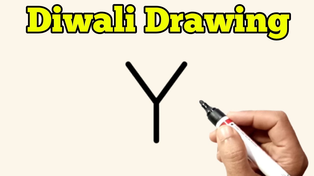 How to Draw a Beautiful Diwali Art from Letter Y | Alphabet Drawing ...