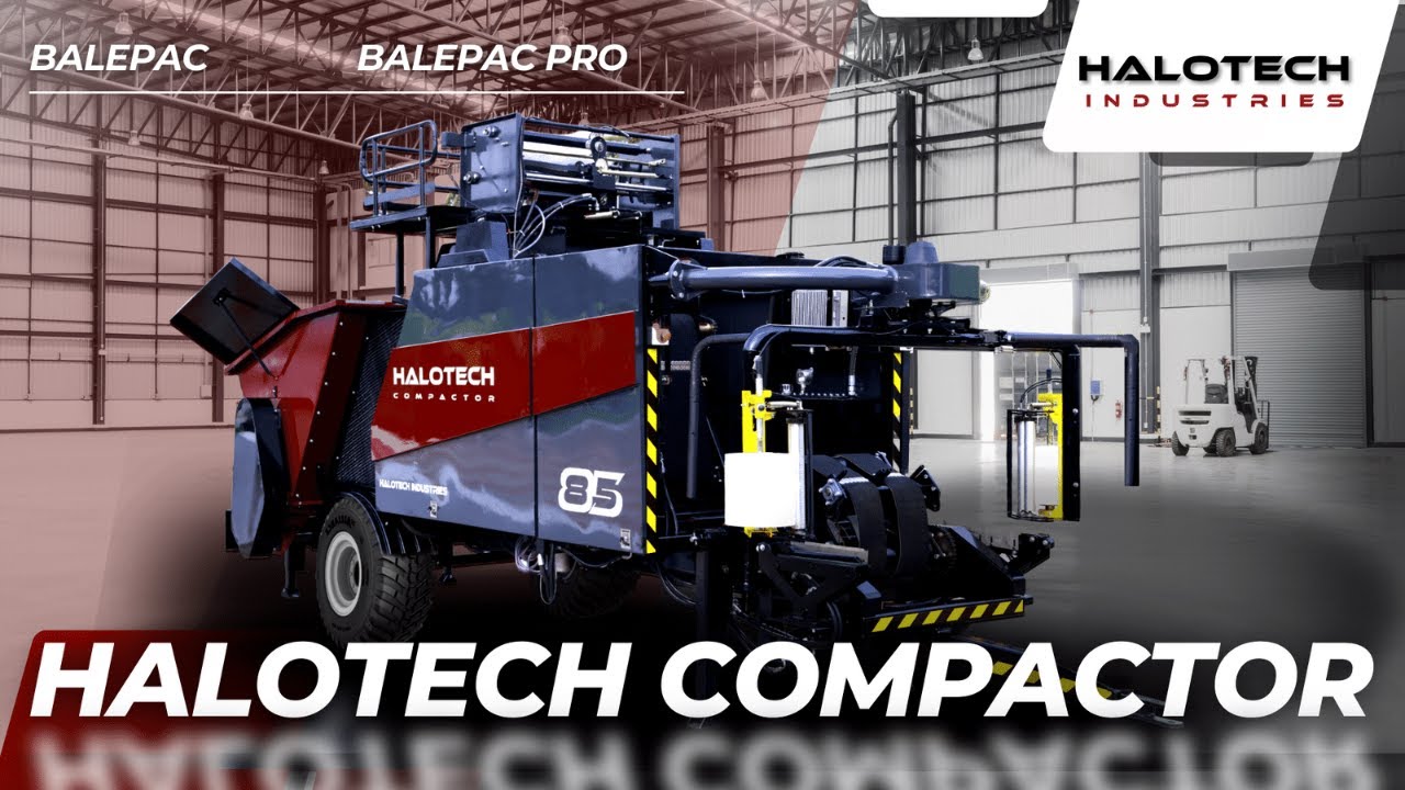 HALOTECH SILAGE COMPACTOR - BalePAC Pro - HALOTECH INDUSTRIES - Silage Baler - YouTube