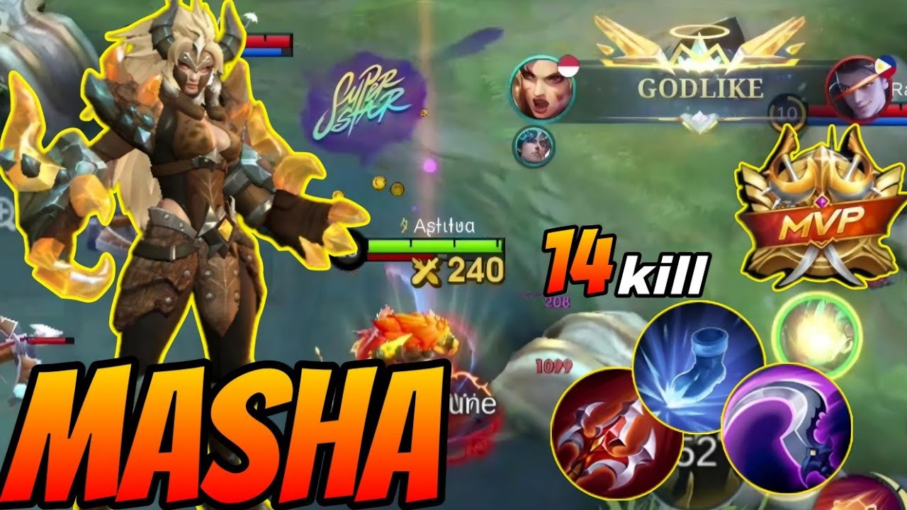 MASHA ONE SHOT BUILD IS HERE | #mobilelegends #masha - YouTube