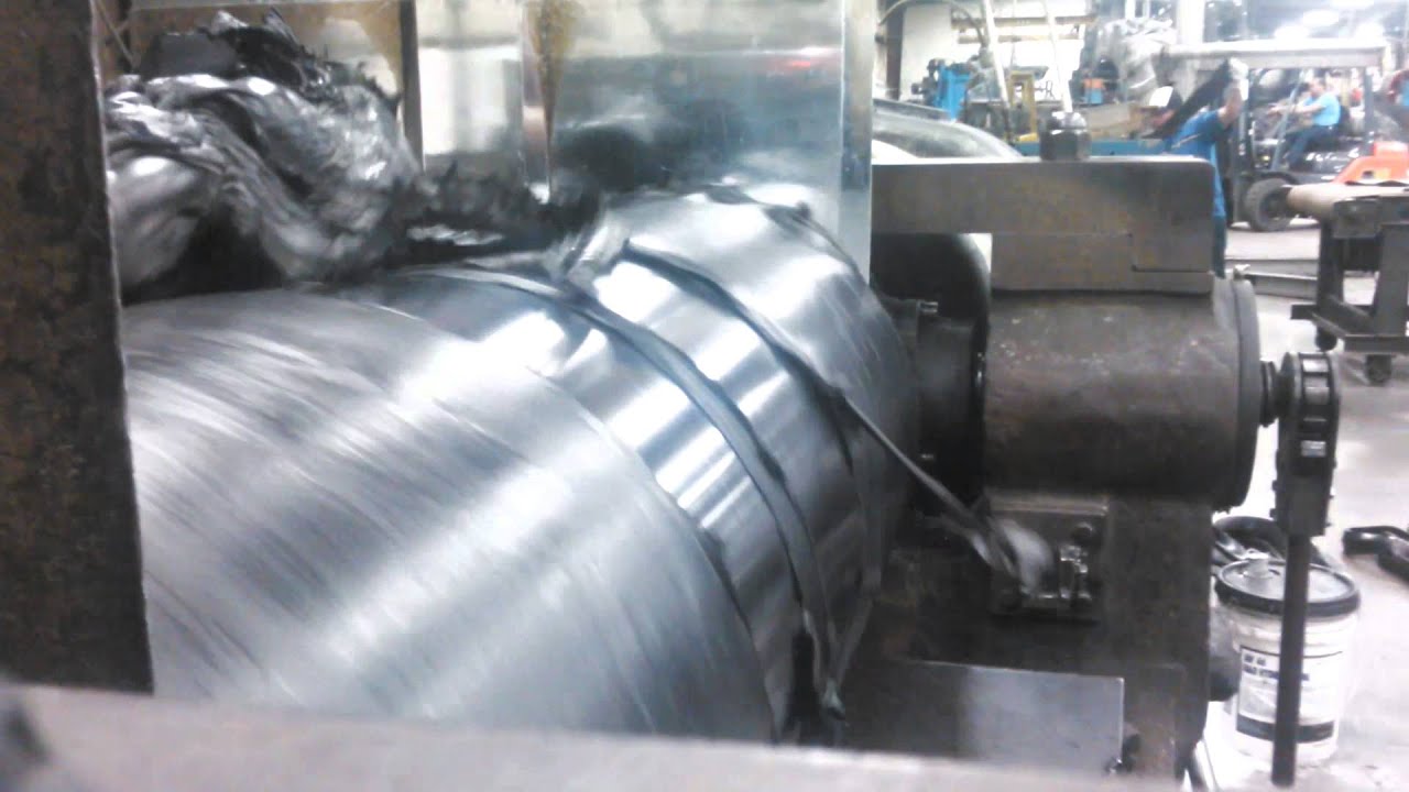 Running a 60" rubber mill - YouTube