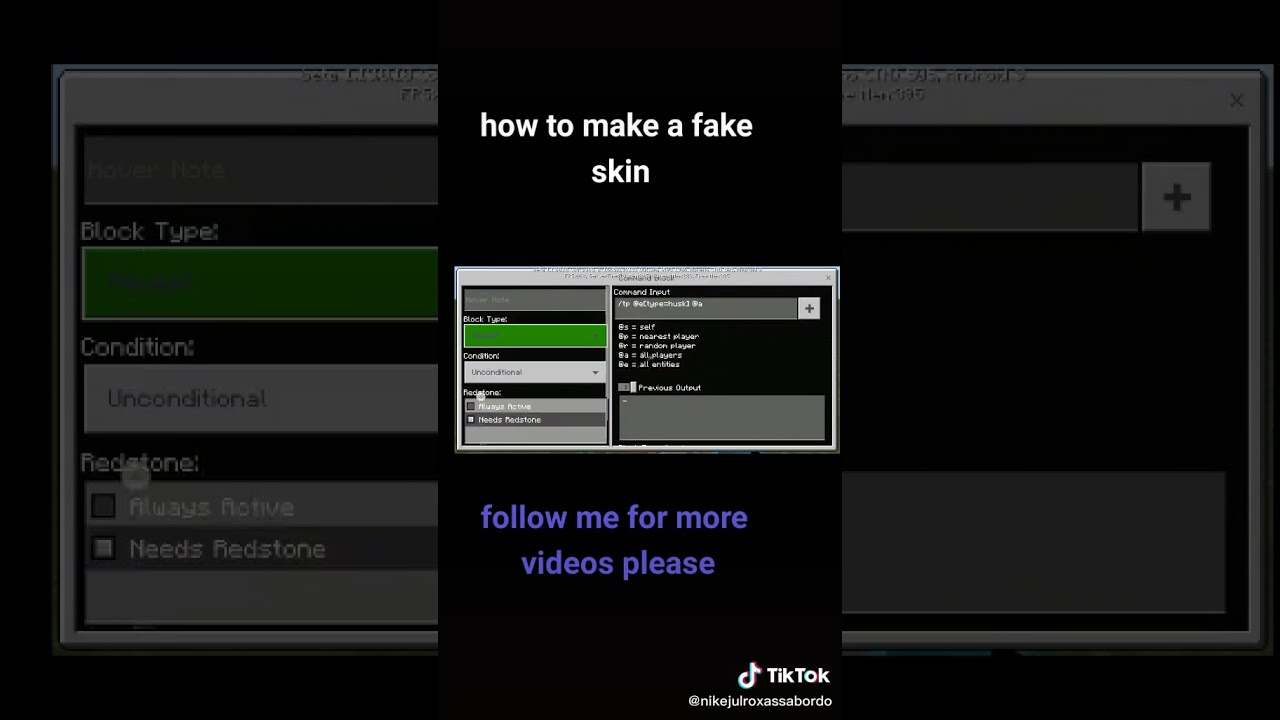 How to make fake skin in minecraft - YouTube