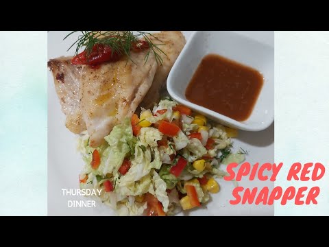Delicious Spicy RED SNAPPER Served with Coleslaw #dinner - YouTube