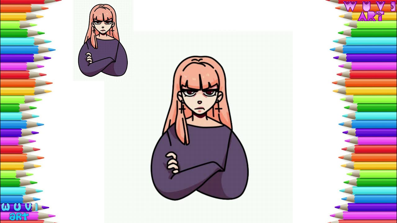 How to Draw ANGRY Girl - Cute Anime Easy Drawing Lesson - YouTube