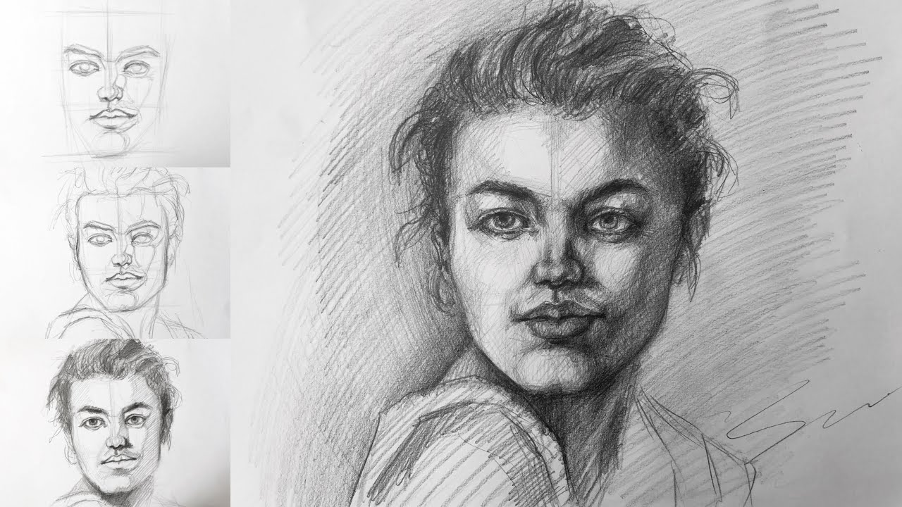 How to Draw a Face for Beginners from Sketch to Finish Artist : Mr Salm ...