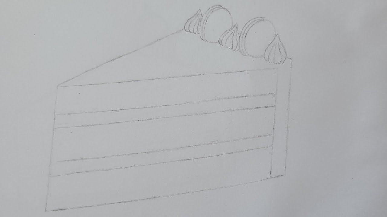 How to draw a slice of cake - YouTube