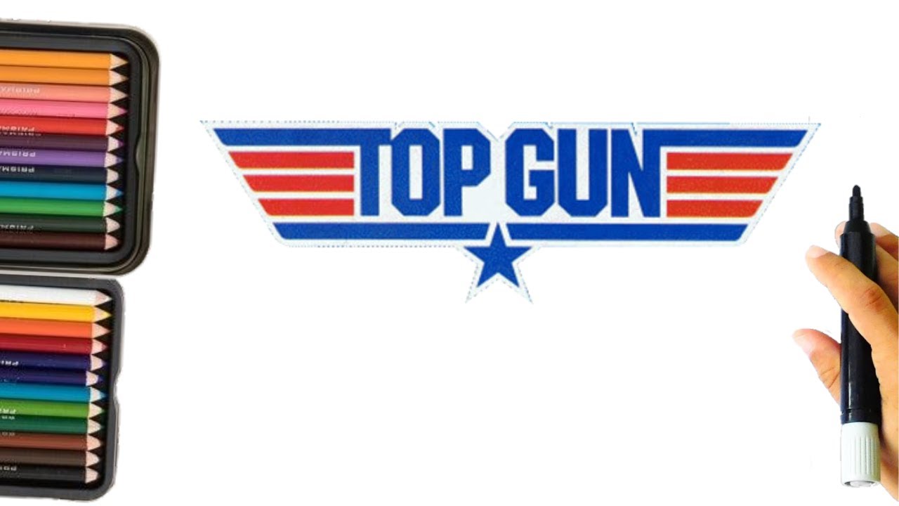 How to draw TOP GUN movie logo - YouTube