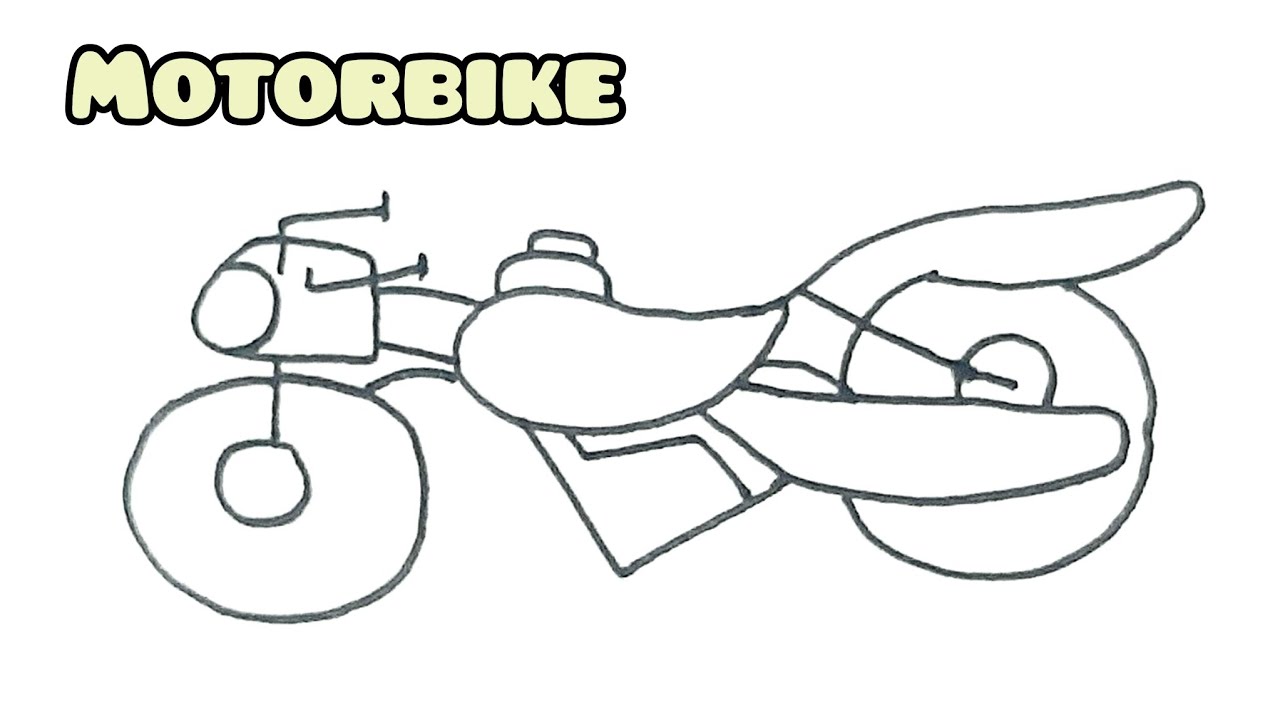 Hi Kids !! Let To Draw A Motorbike For Kids - Easy Way To Draw 😜🌈 ...