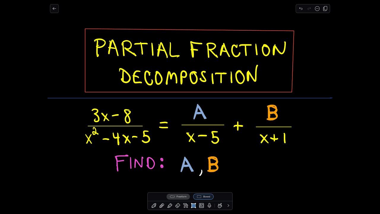 Partial Fraction Decomposition Example 1 YouTube