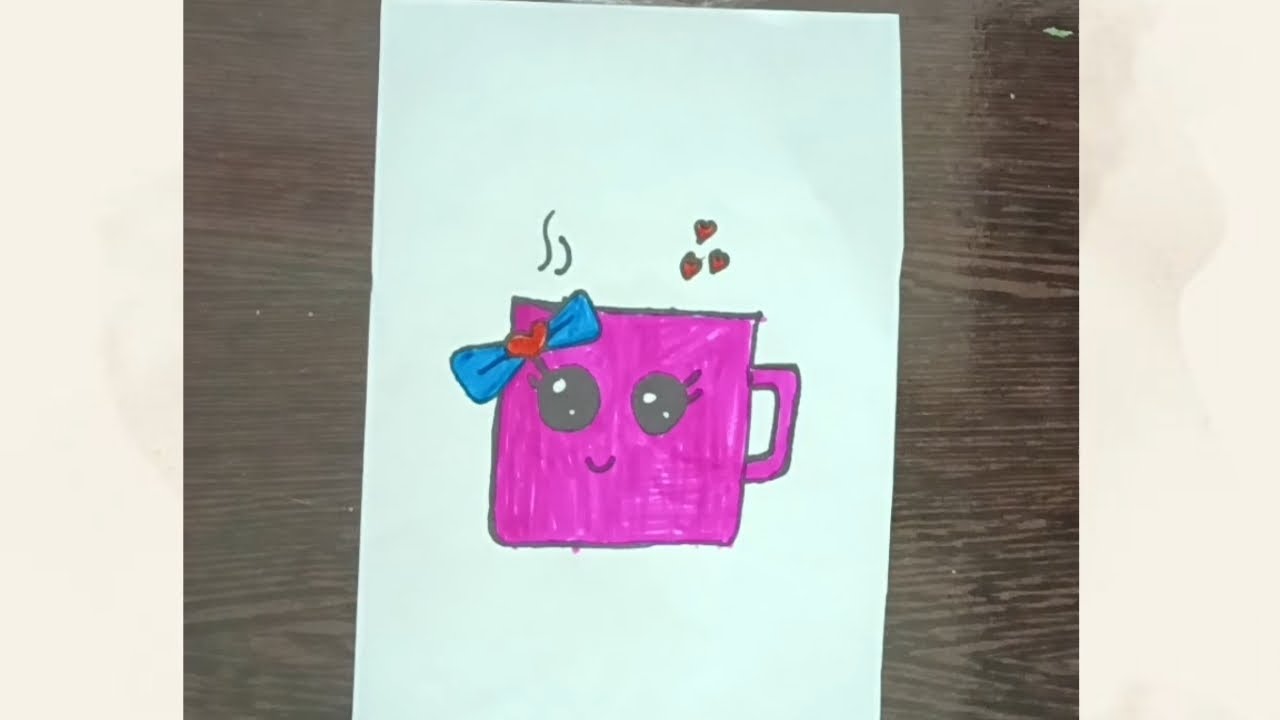 "Drawing a Cute Pink Cup: A Fun and Easy Tutorial" - YouTube