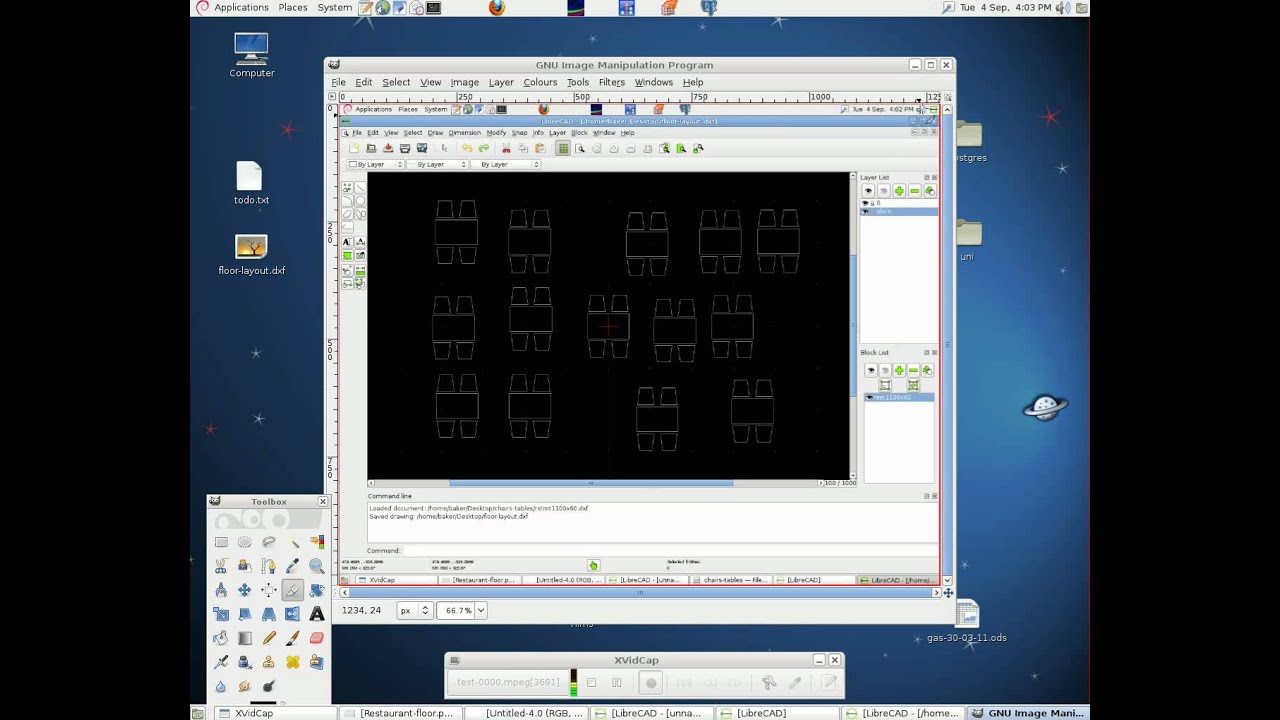 Creating Unicenta Restaurant Seating Layouts in Debian - YouTube