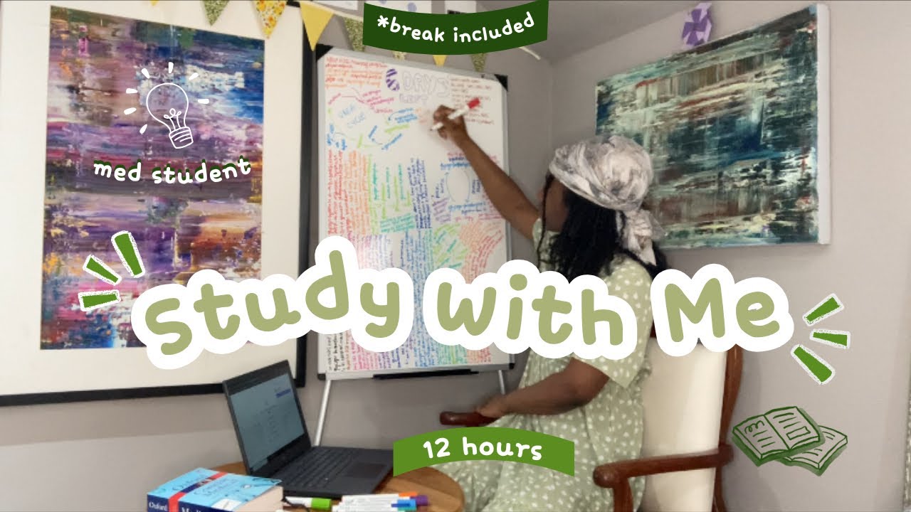 4 DAYS TO EXAMS | 12 hour Study With Me - crying on the inside… *real time* med student study ...