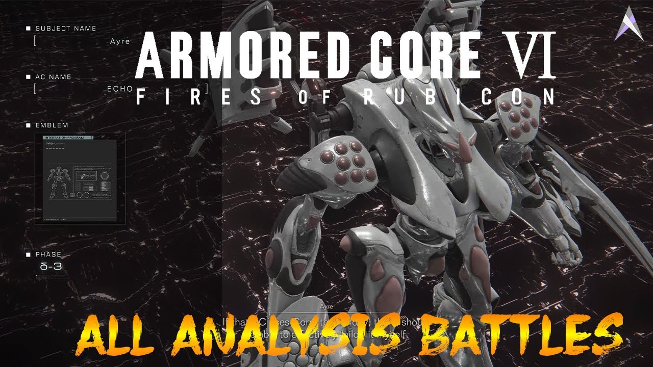 Armored Core VI - All Analysis Battles - YouTube