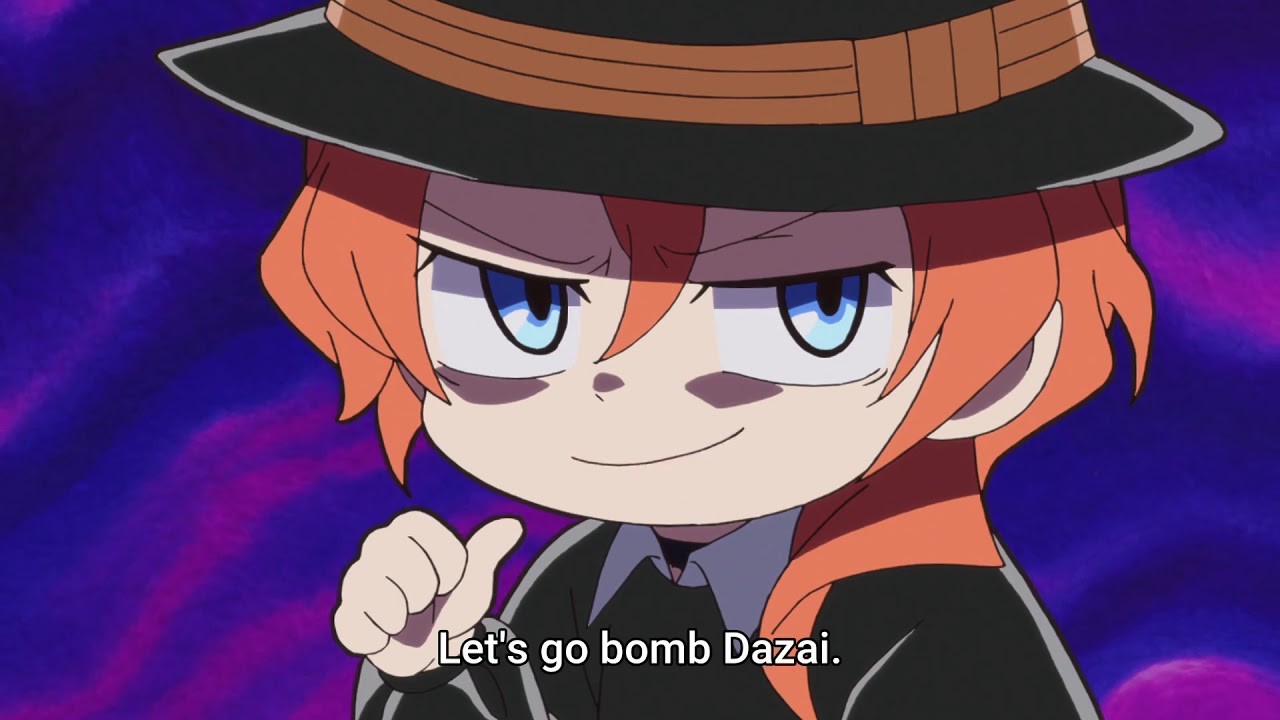 Chuuya bombs Dazai | Bungou Stray Dogs Wan! - YouTube