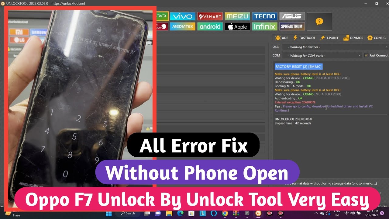 Oppo F7 (CPH1819) Pattern,Pin Unlock By Unlock Tool Very Easy Solution ...