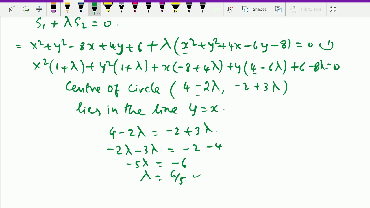 Co ordinate geometry : - ( Circle through intersection of two circles ...
