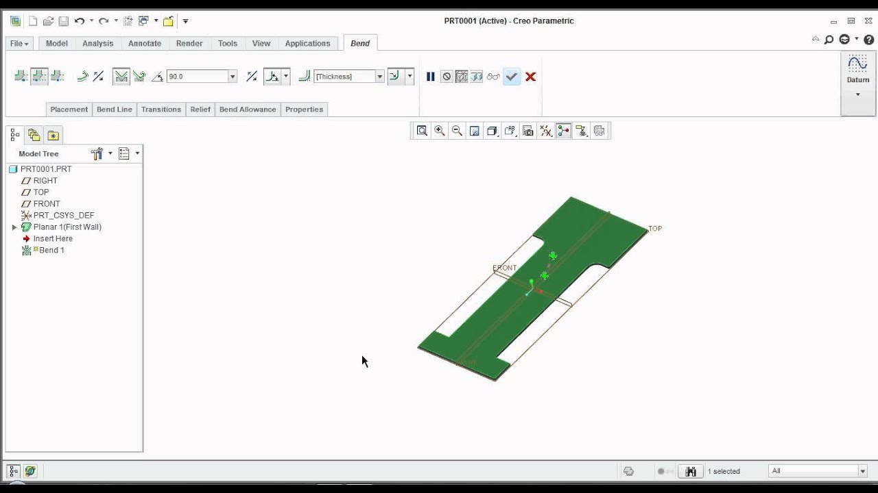Creo Parametric 2.0 Sac Metal - Bend Uygulaması - YouTube
