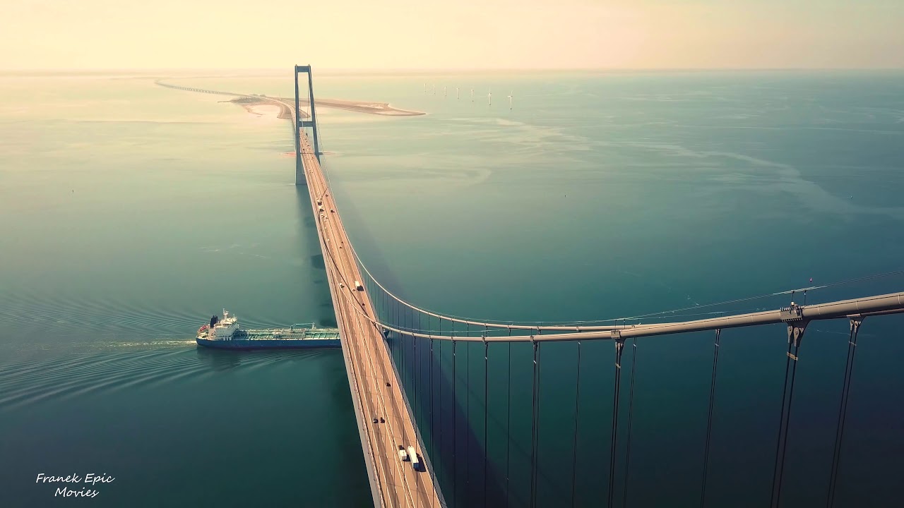 The Largest Bridge in Europe-Great Belt 4k- Dji mavic pro - YouTube