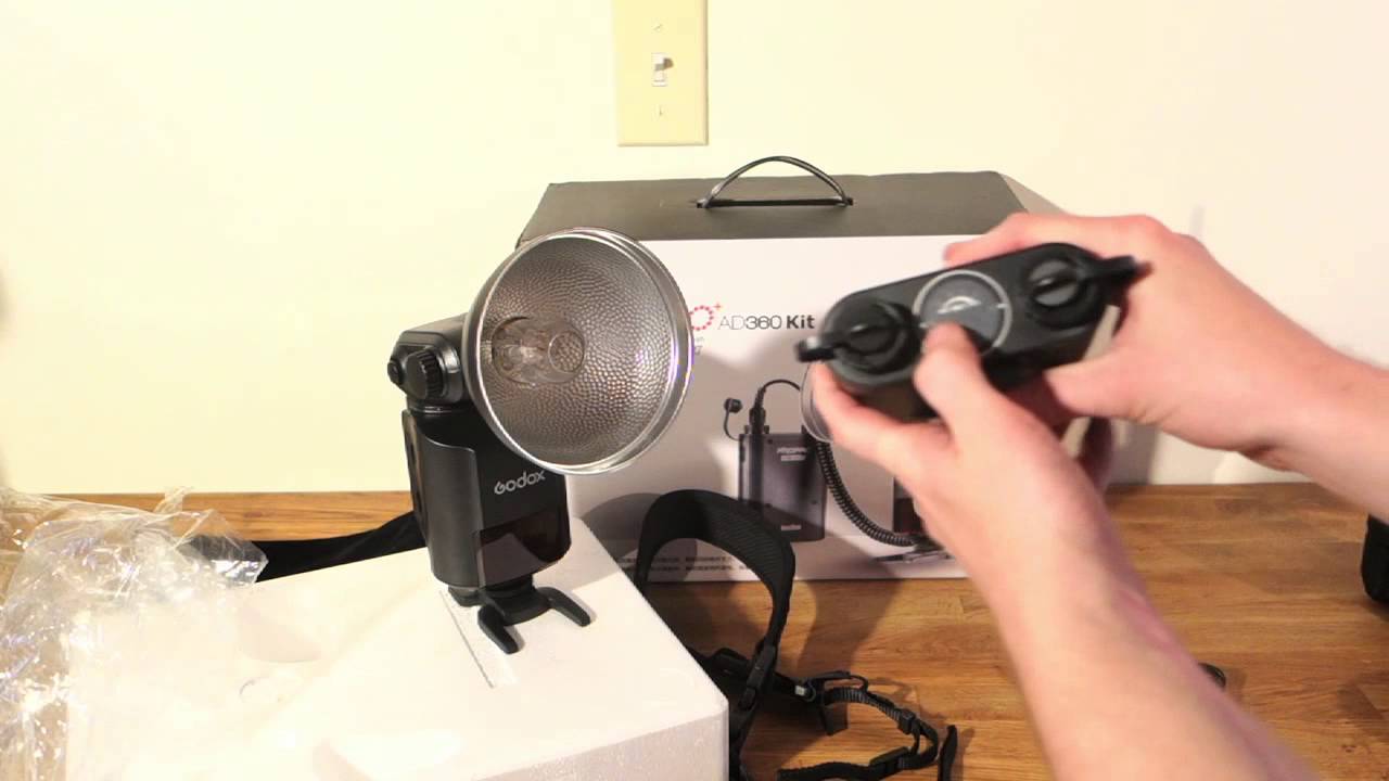 Godox AD360 Bare Bulb Flash Unboxing & Review - YouTube
