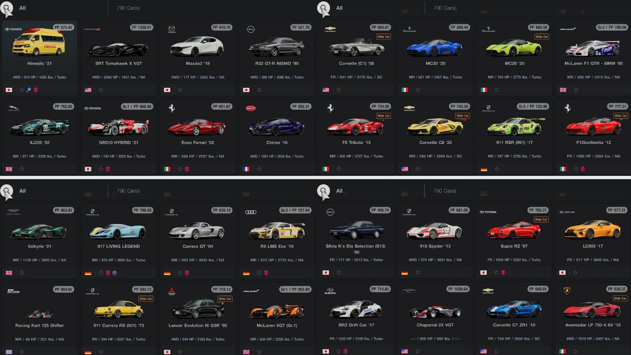 Gran Turismo 7 | All My Garage Cars 790's Own [August 2023 Update ...