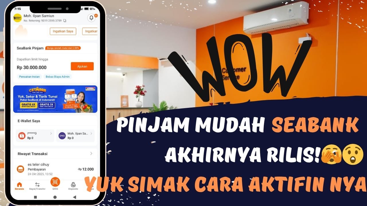 CARA MEMUNCULKAN FITUR TERBARU SEABANK PINJAM MUDAH - YouTube