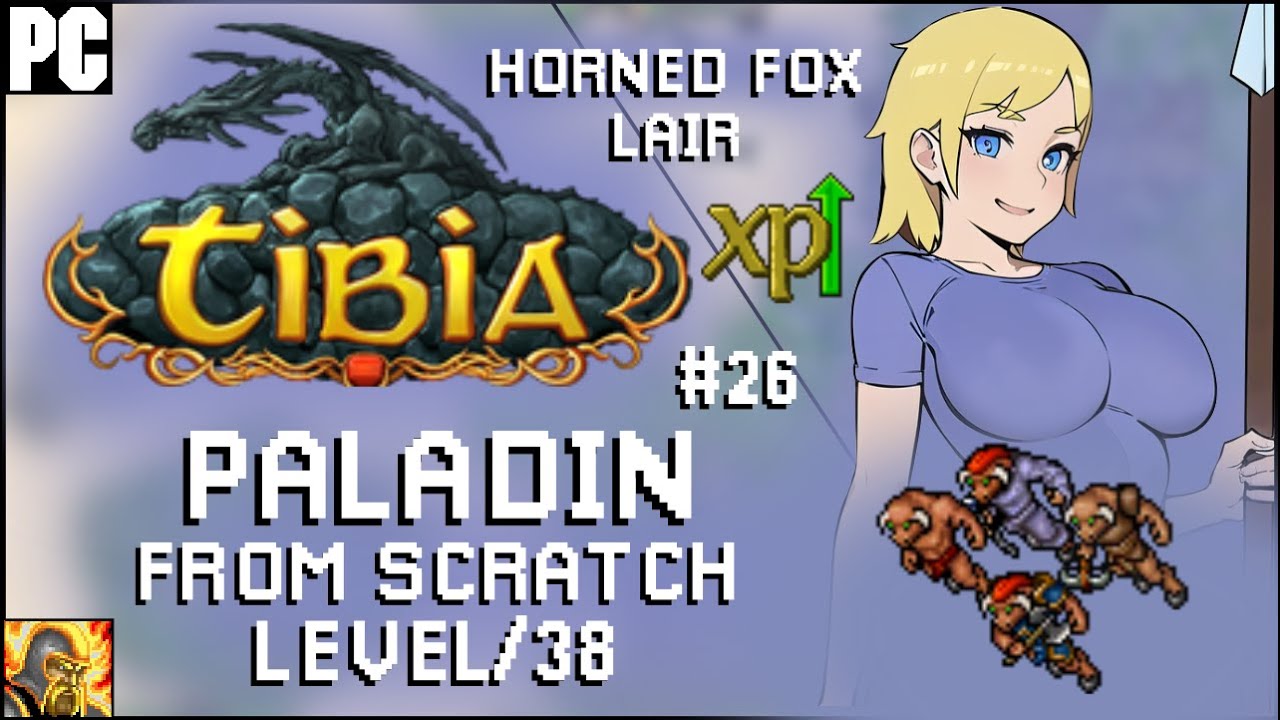 [Tibia] Paladin From Scratch #26 (Horned Fox Lair + Minotaur Task Level/38) [Double XP] - YouTube