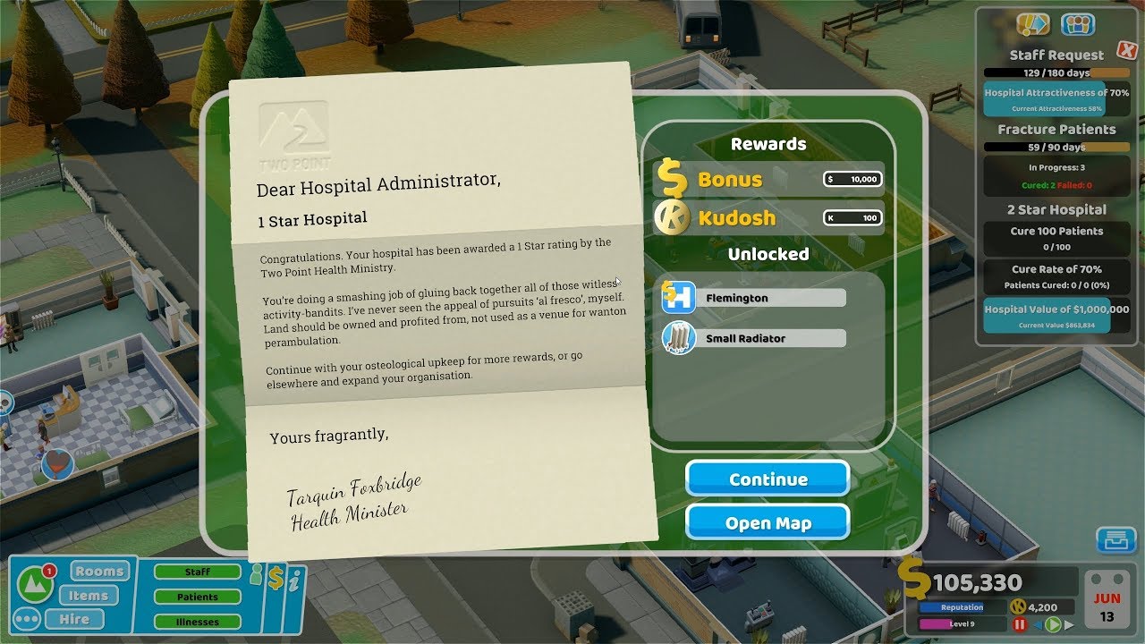 Two Point Hospital - Tumble 3 Stars #1 - YouTube