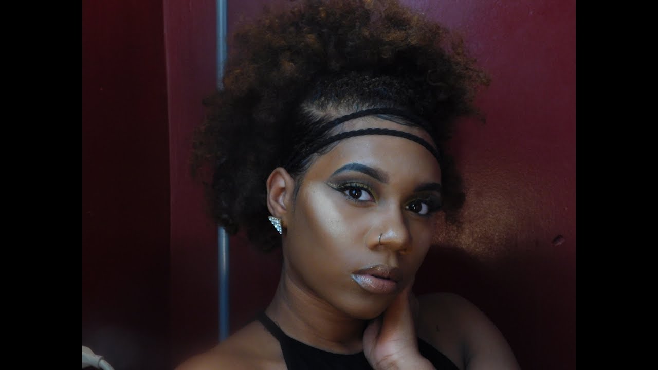 Freetress Large Afro Puff Drawstring Ponytail on Short Hair w/ Undercut ...