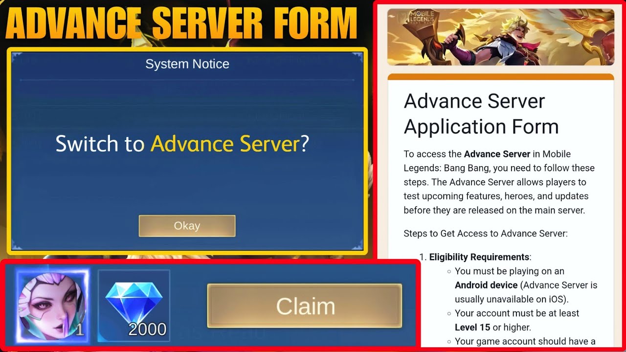 How to Apply for the Advance Server Using MLBB Form to Claim Free ...