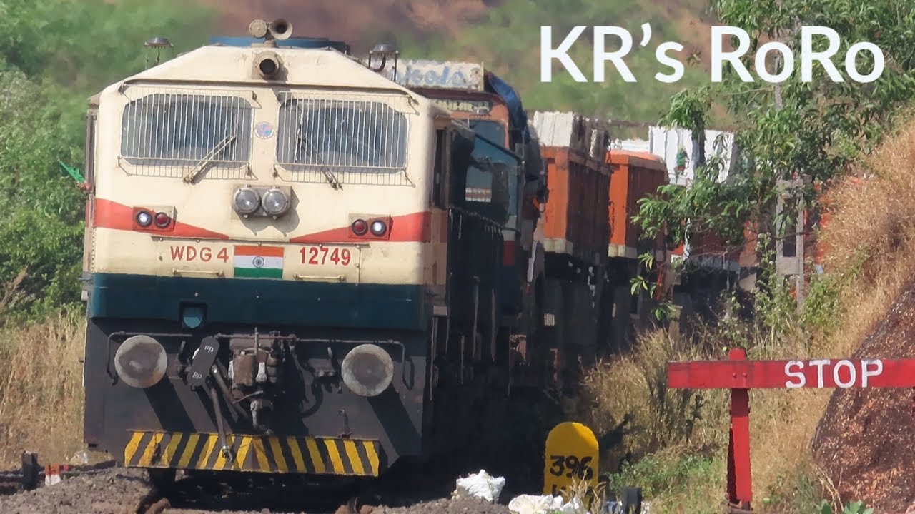 RoRo Trains of Konkan Railway | Trucks speeding on Rails - YouTube