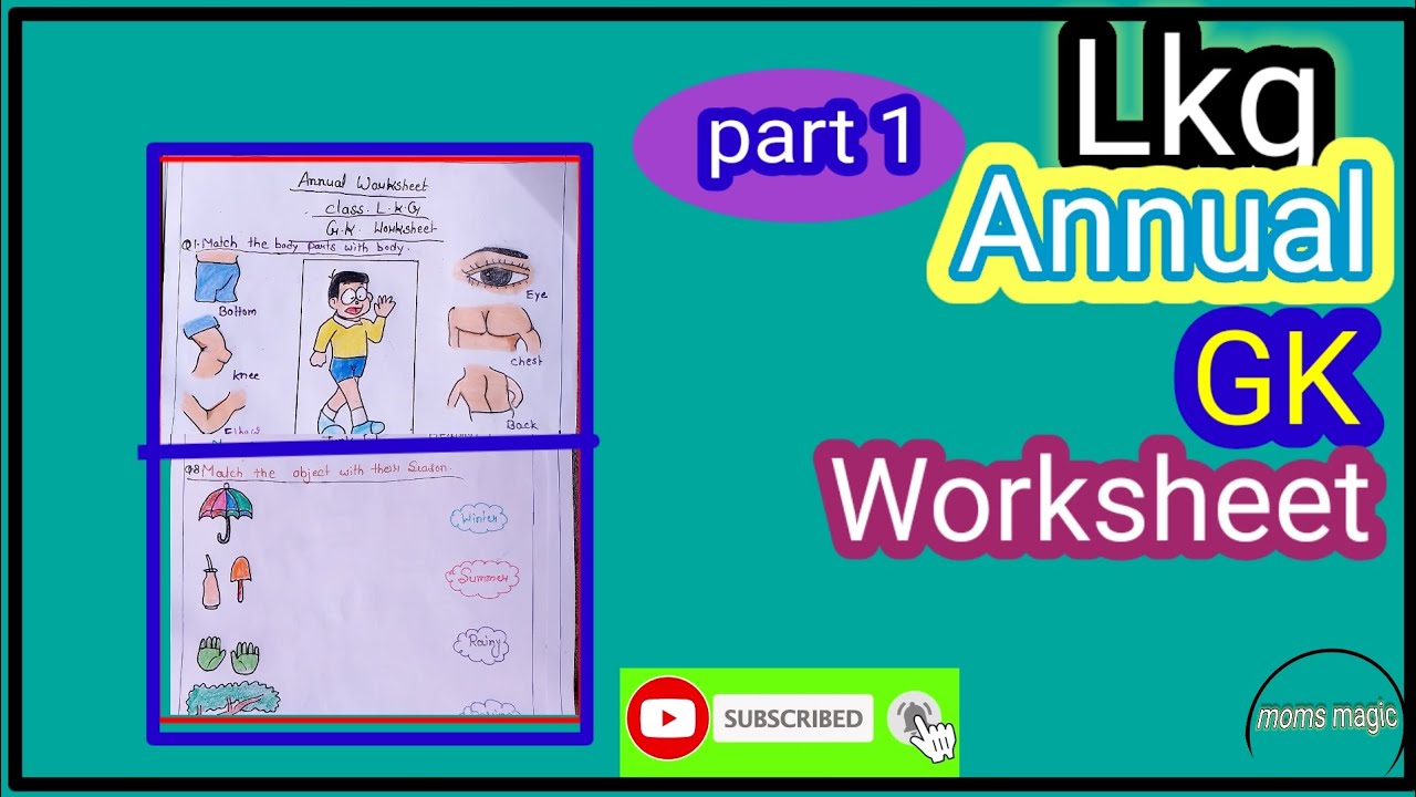 Lkg//lkg gk annual worksheet// GK worksheet for lkg// annual// @moms ...