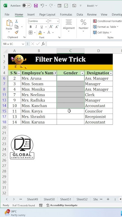 How to Filter Names by Title(Mr./Miss./Mrs.) to Determine Gender in Excel. #exceltips # ...