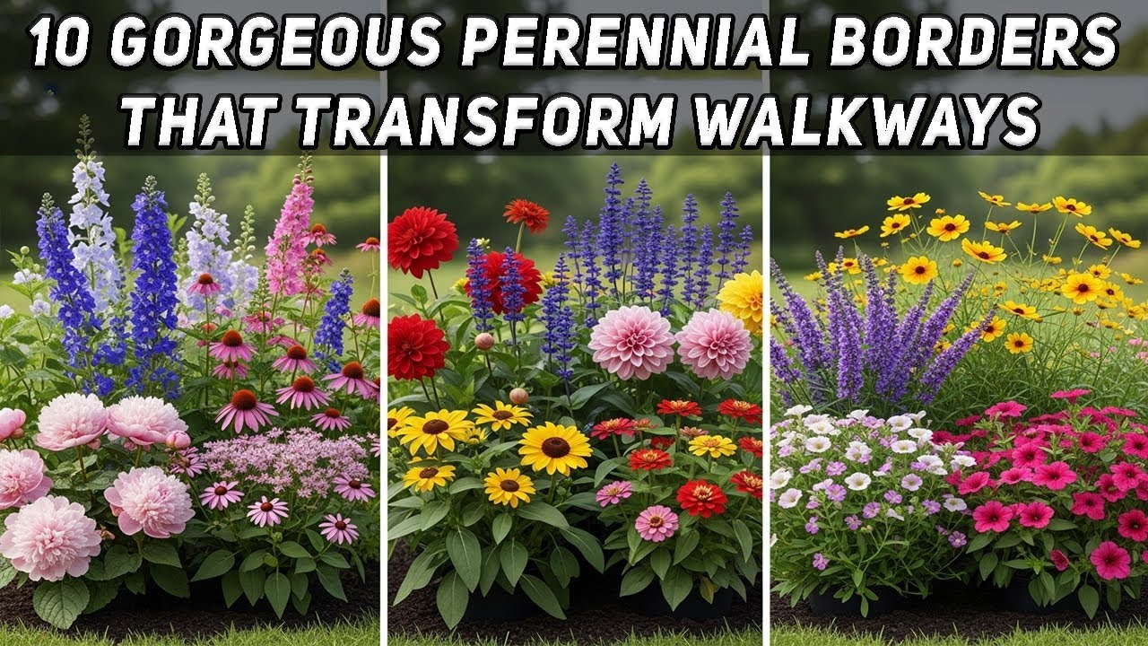 10 Gorgeous Perennial Borders That Transform Walkways 🌼 - YouTube