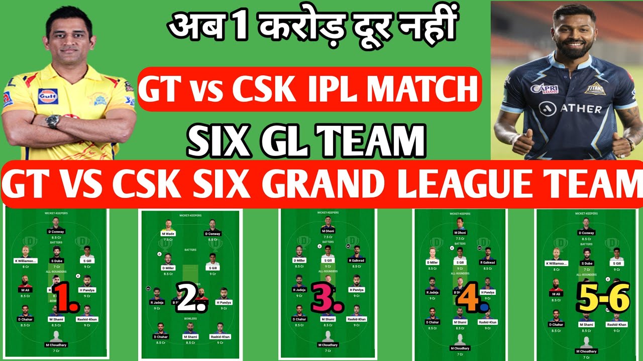 GT vs CSK dream11 prediction! Gt vs Che dream dream11 team! gt vs csk ...