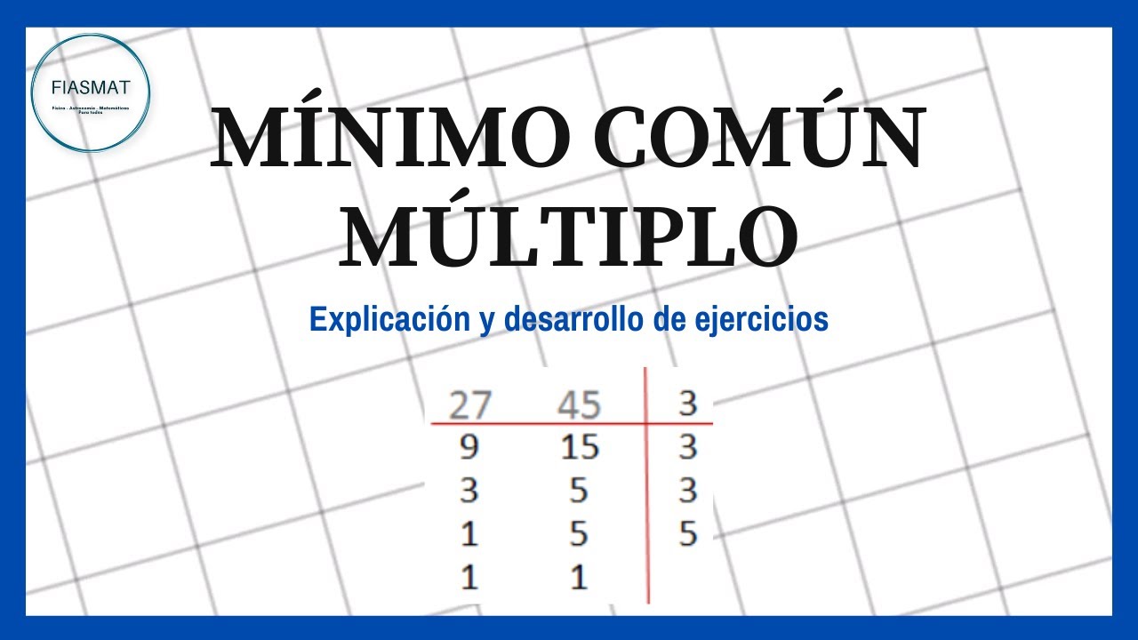 Método para resolver ejercicios con MÍNIMO COMÚN MÚLTIPLO - Ejercicios ...