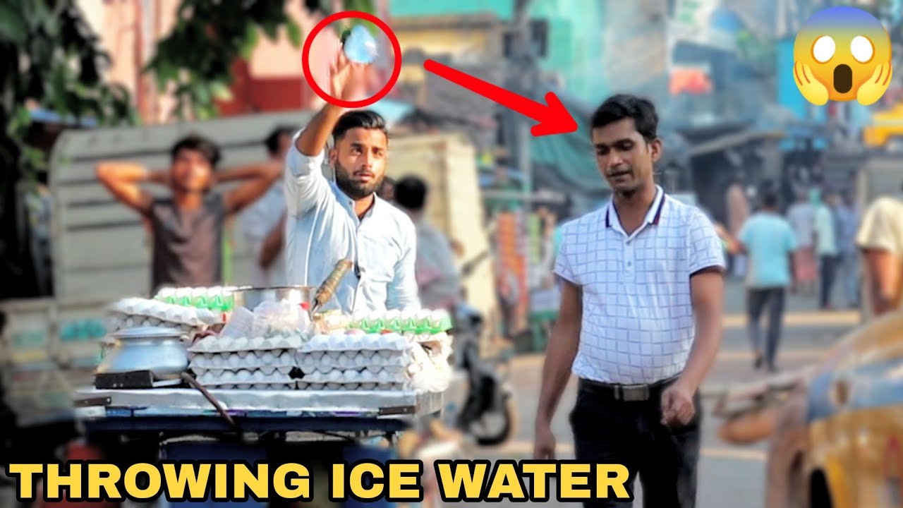 Throwing Ice Water Balloons at People Prank ! || MOUZ PRANK - YouTube