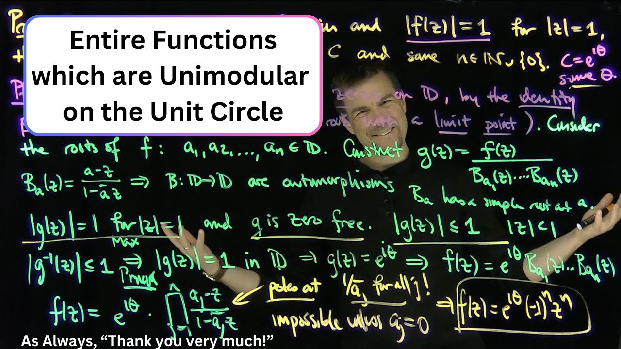 Entire Functions of Modulus One on the Unit Circle - YouTube