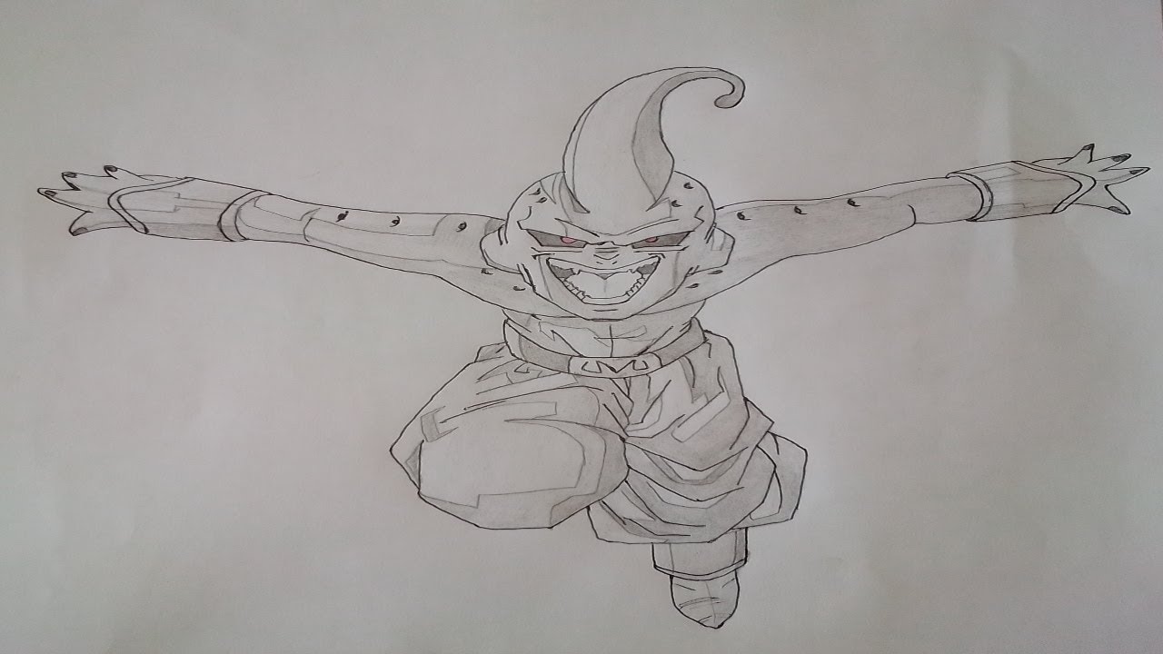How to Draw Majin Buu from Dragon Ball Z | Step-by-Step Tutorial 🎨 ...