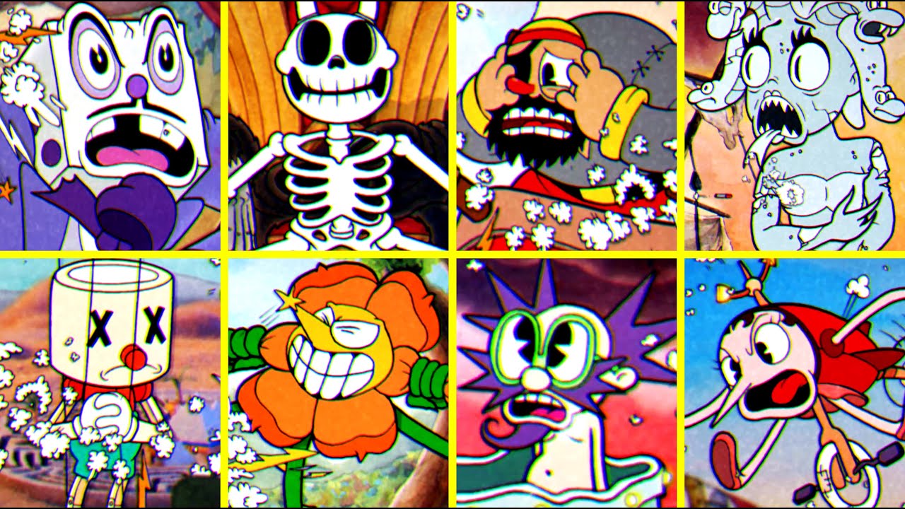 Cuphead - All Boss Knockouts Animations (4k 60FPS). - YouTube