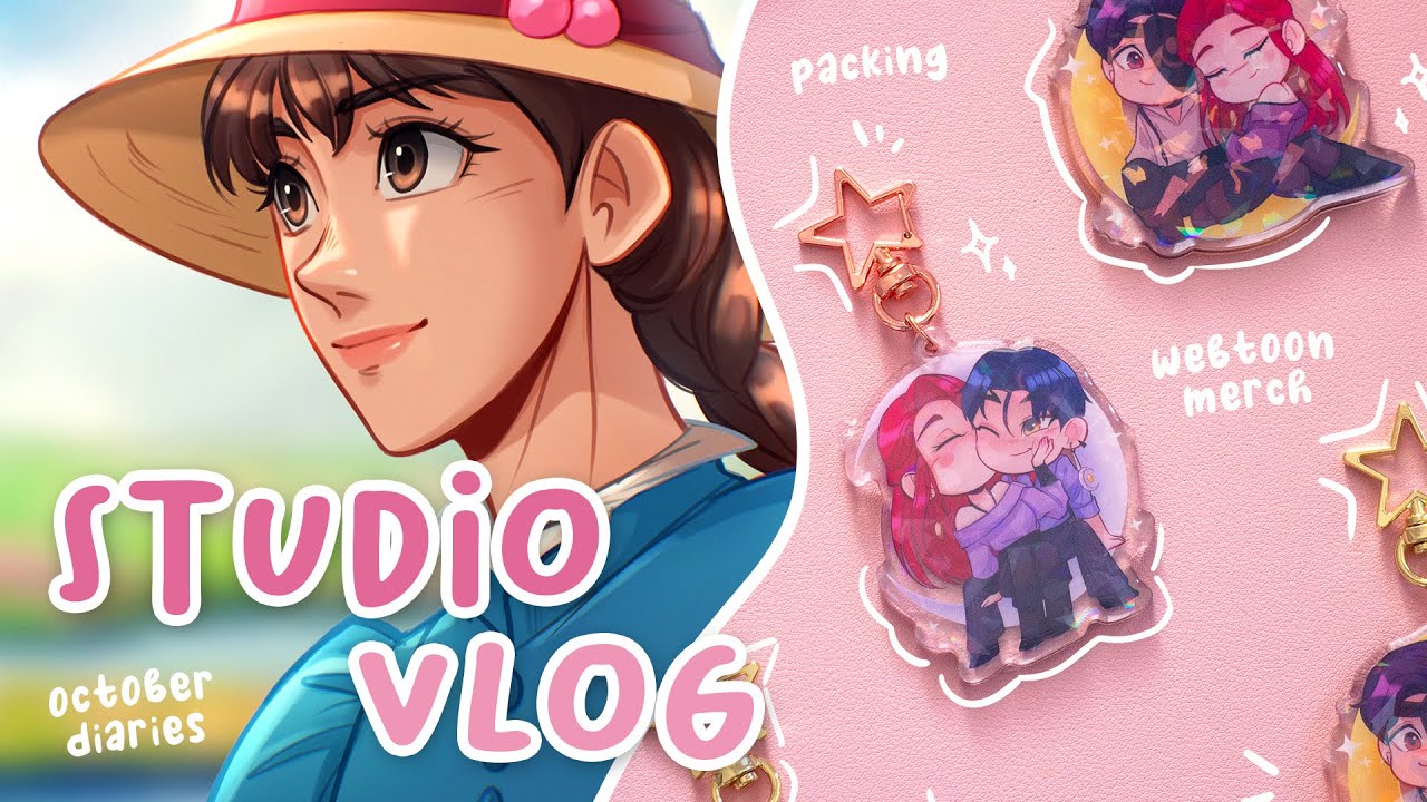☁️ Studio vlog : webtoon merch, packing orders & novel outline - YouTube