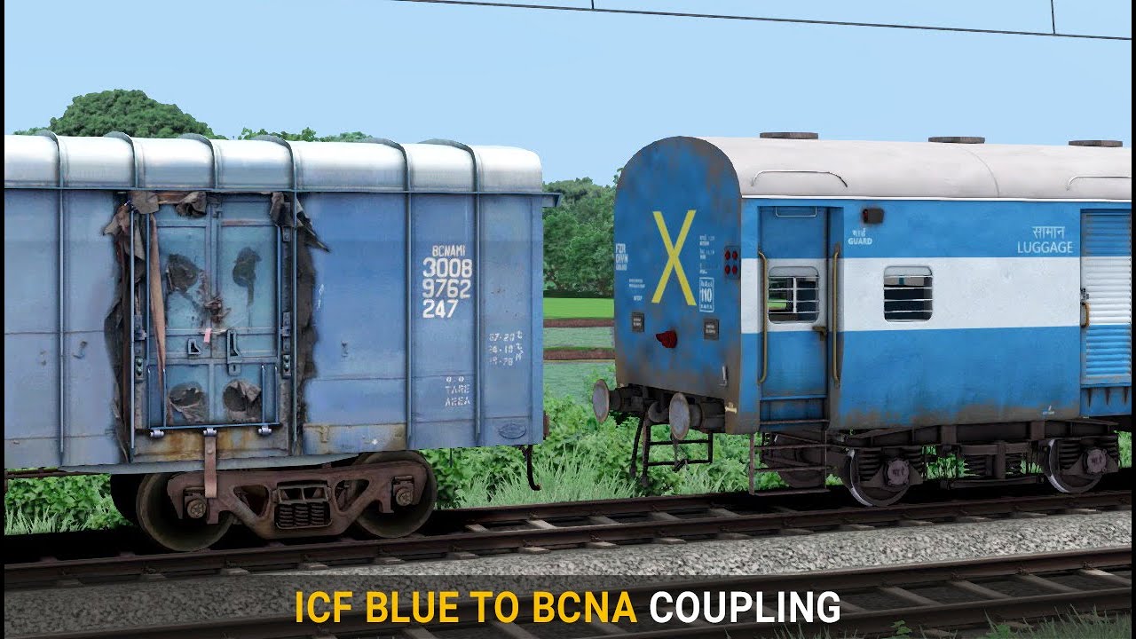 ICF Blue to BCNA Coupling | Train Simulator | Coach to Goods Coupling ...