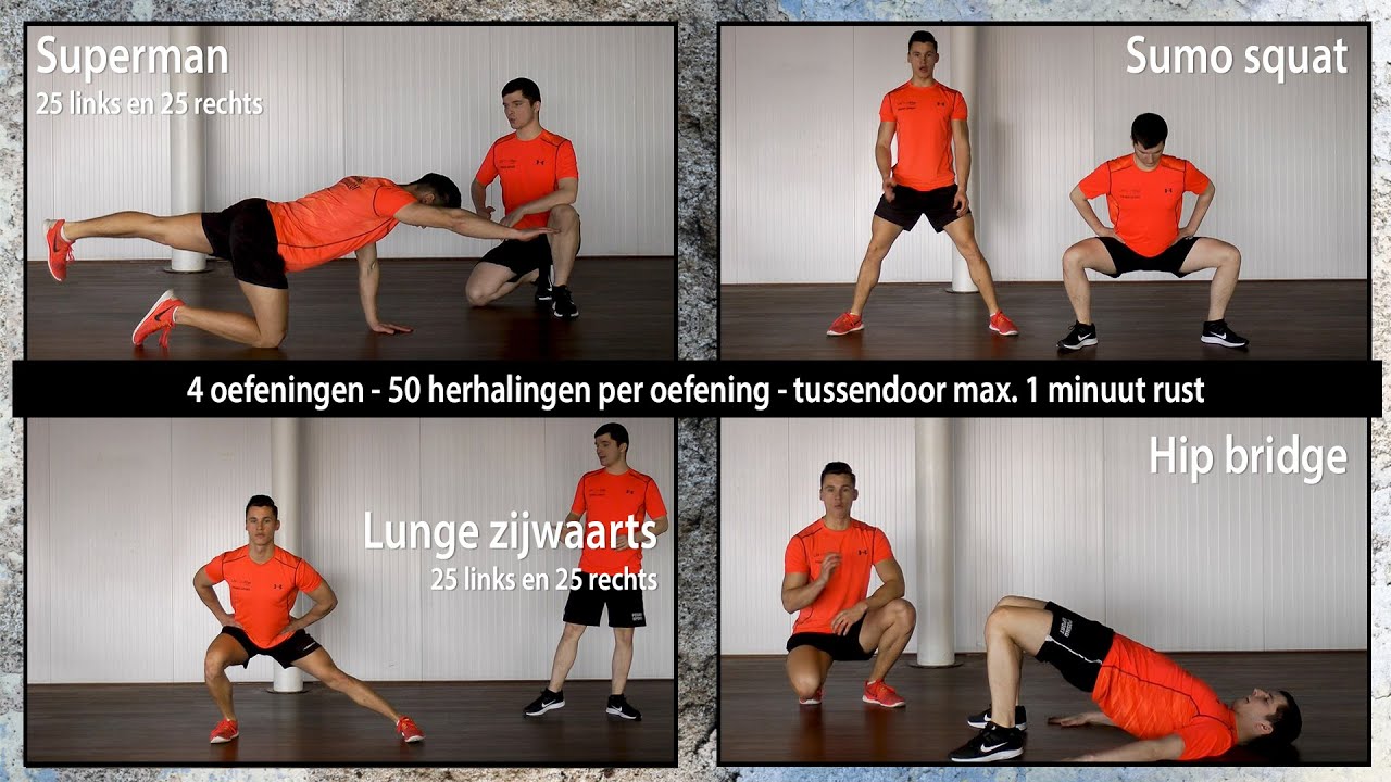 Workout Of The Day 11 - Super Man - Sumo Squat - Lunge Side - Hip ...