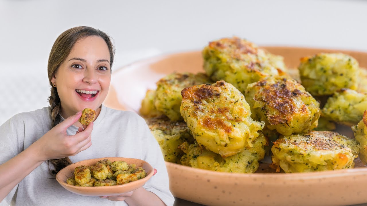 Broccoli and Cheese Tater Tots for Kids // Homemade Potato Gems - YouTube