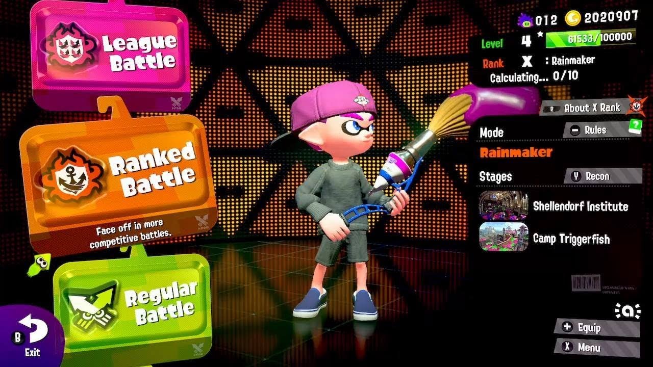 Splatoon 2 - Journey to Rank X (Inkbrush Rainmaker) - YouTube