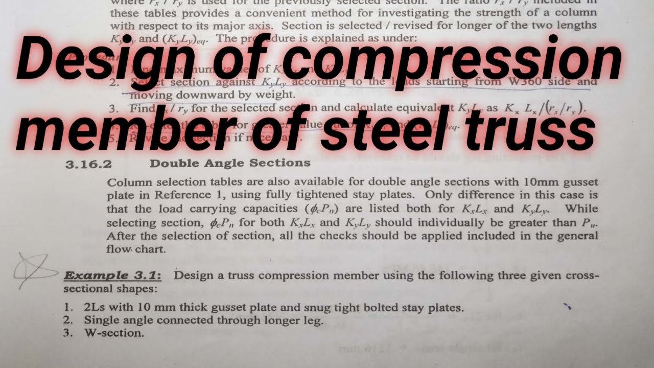 Design of compression member of truss || Design of Steel Structure ...